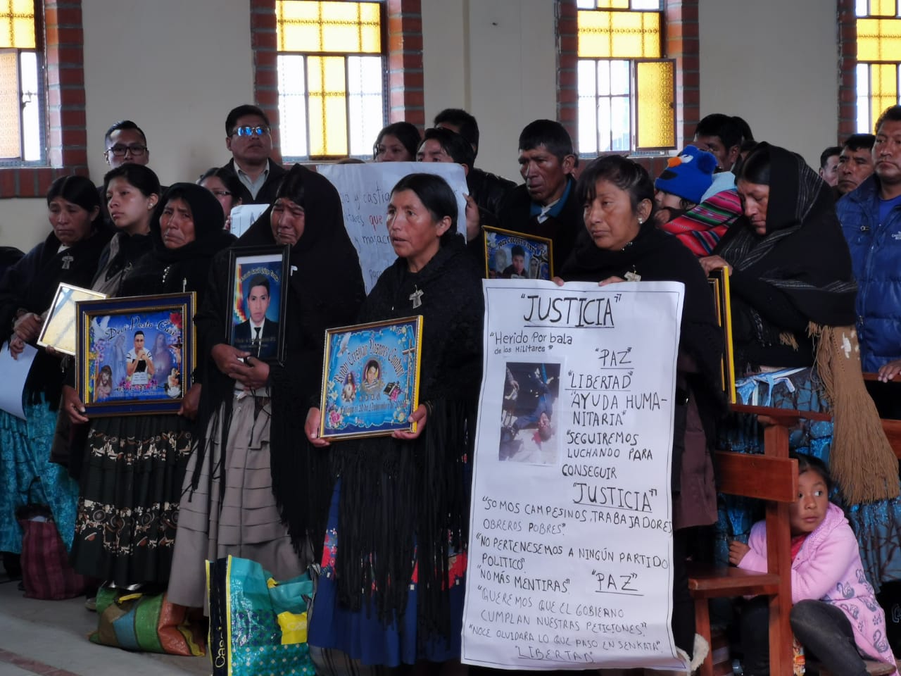 Bolivian police tear-gas Senkata massacre victims pleading for justice ...